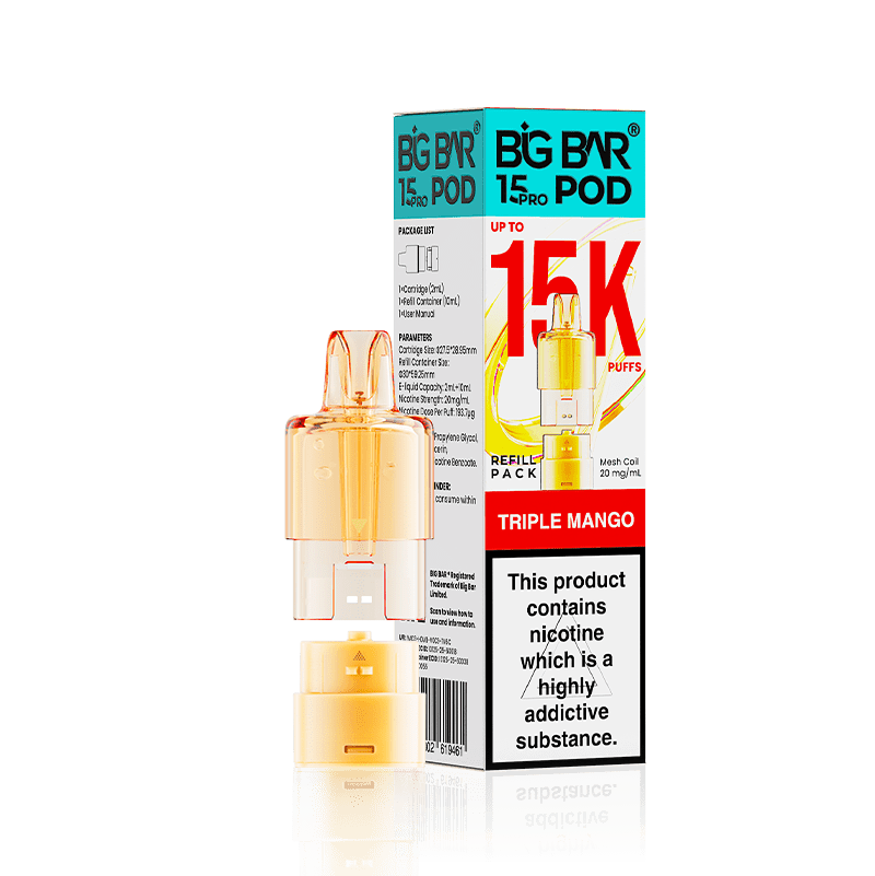 Big Bar 15000 Pro Prefilled Refill Pods Pack of 5 – Vapour Vape