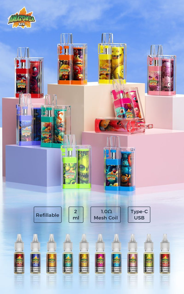 Amazonia Box 16k Puffs Refillable Vape Kit Device – Vapour Vape